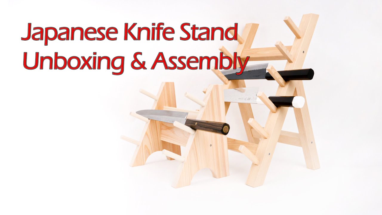 Japanese Wooden Knife Display Rack Open Box & Assembly - YouTube