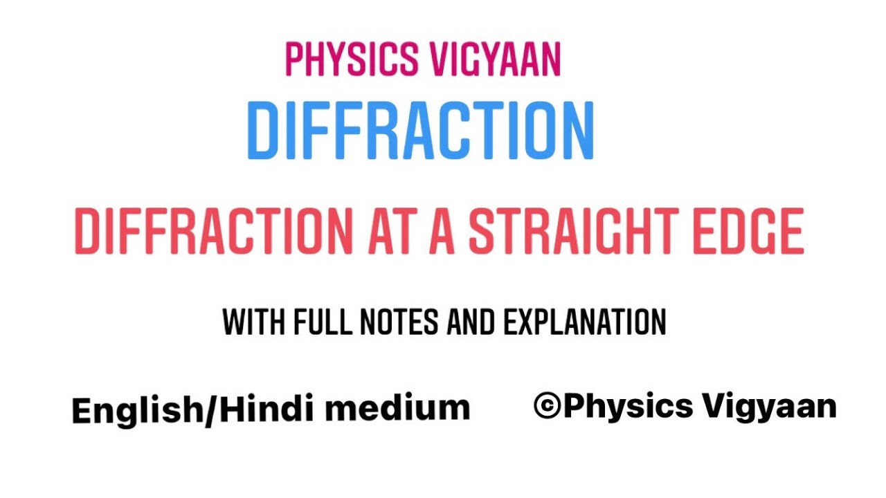 Diffraction at a Straight Edge| Full Derivation|DIFFRACTION| PHYSICS ...
