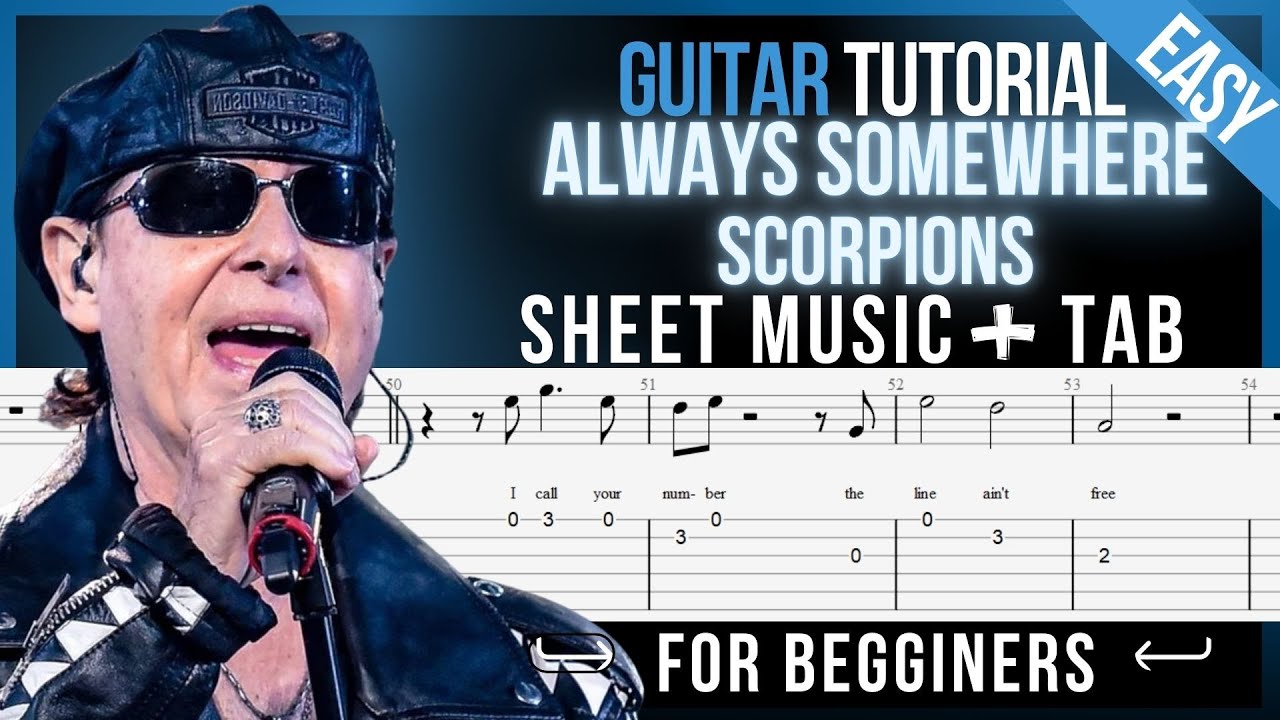 Always Somewhere - Scorpions Guitar Tutorial TAB EASY + Sheet music ...