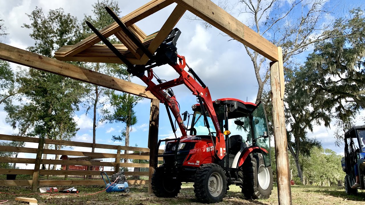 Building & setting trusses on our milking parlor. Plus a new animal ...