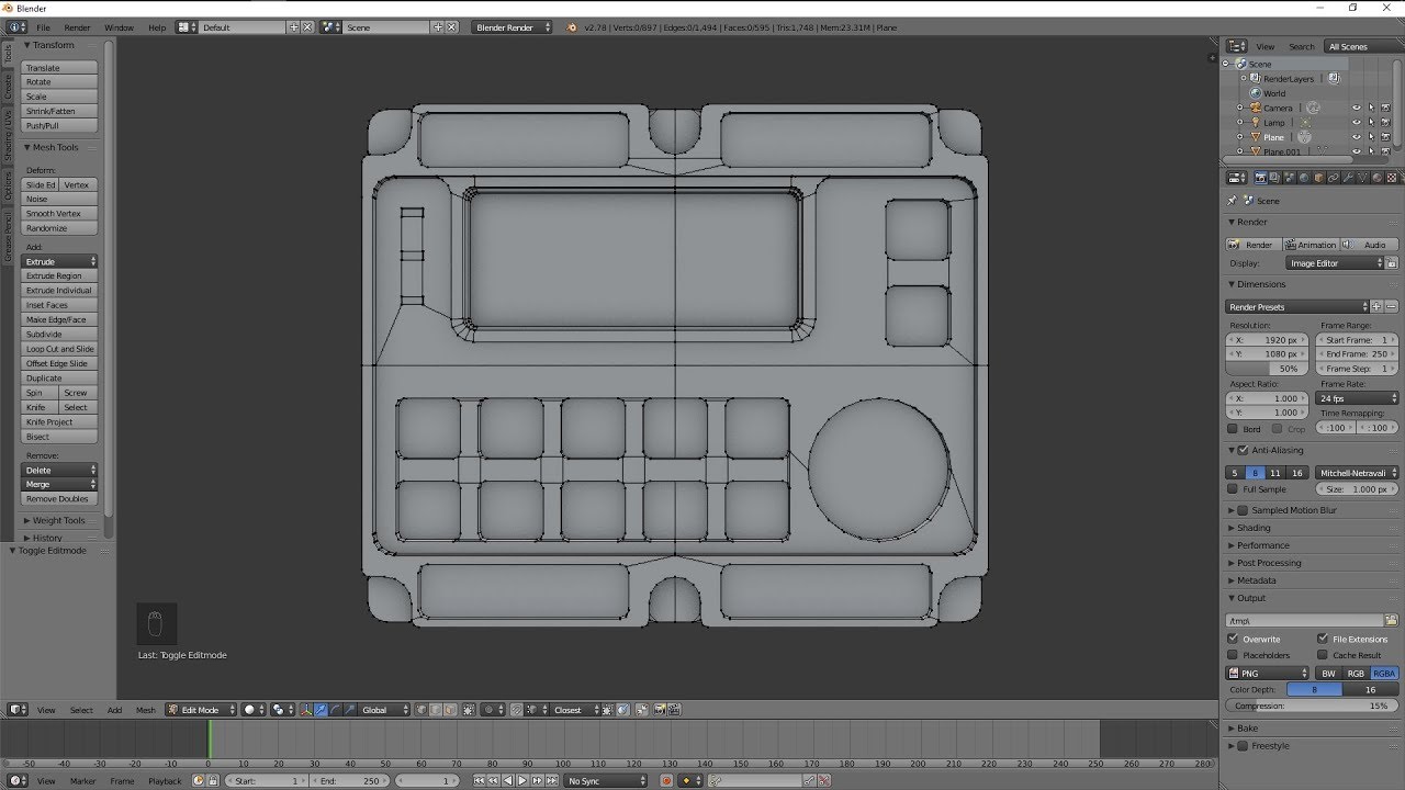 Blender 3D - Modeling Test, huge n-gons | simple mesh - YouTube