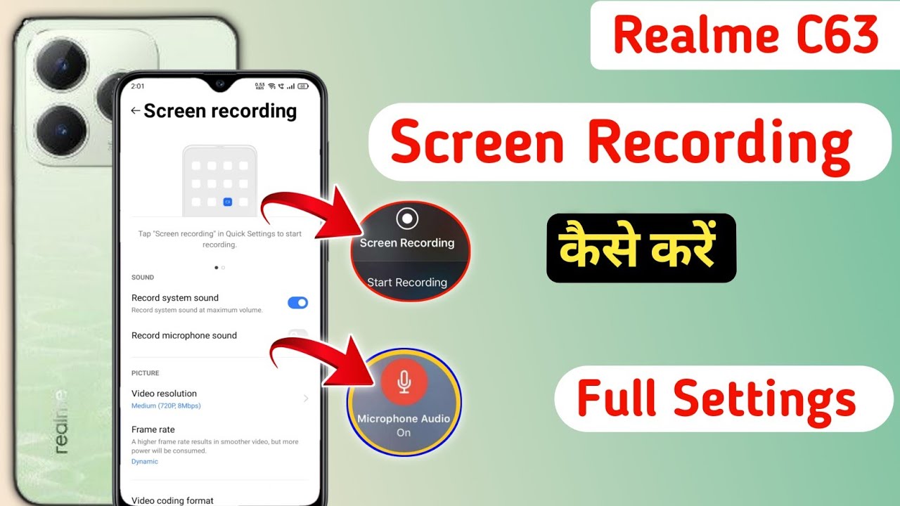 realme c63 5g screen recorder settings/ realme c63 5g screen recording ...