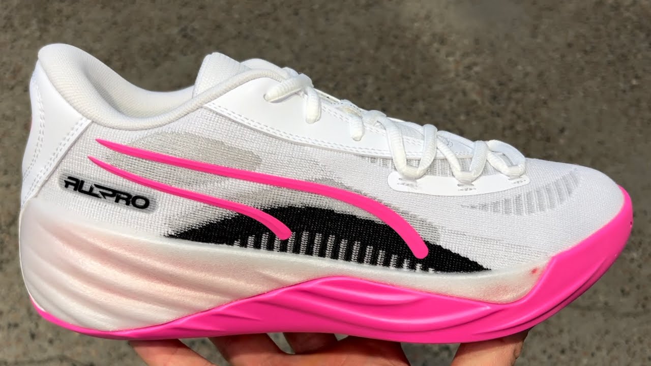Puma All Pro Nitro White Pink Basketball Shoes - YouTube