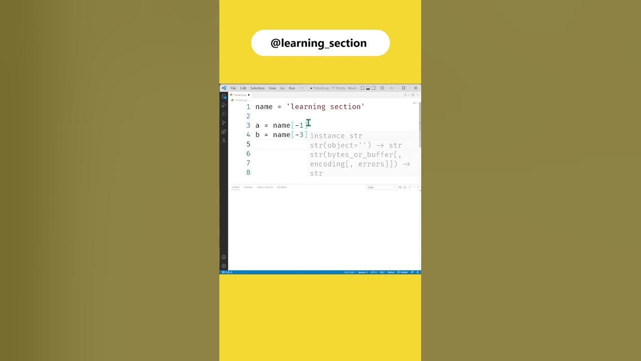 Last Character From Python String Python Learning Section Youtube