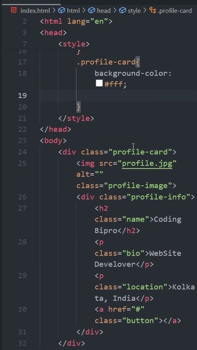 Profile Card Html Css Codingbipro Youtube