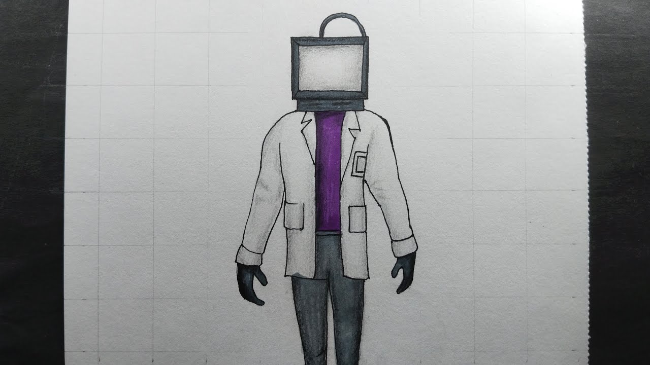 How to draw scientist TV MAN drawing from Skibidi Toilet 66 - YouTube