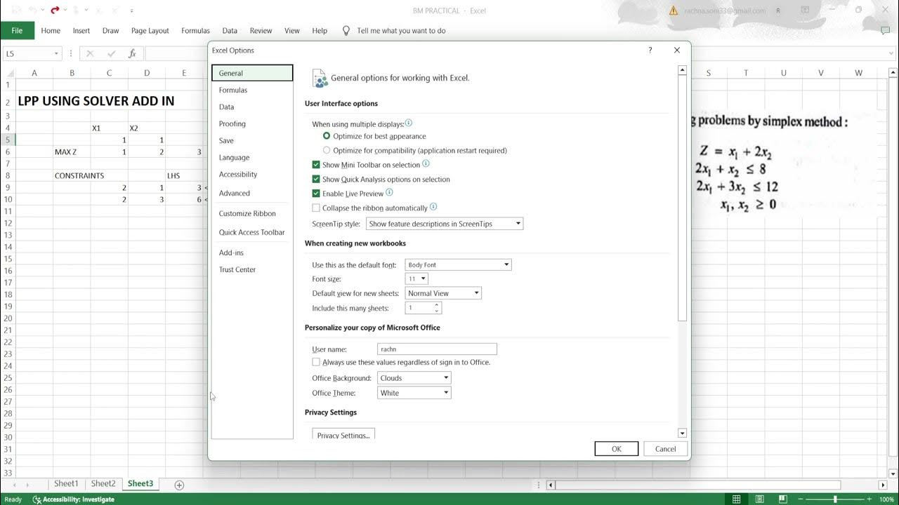 LPP IN EXCEL USING SLOVER I BCOM HONS SEM 3 I DU NEP 2023 I BUSINESS ...