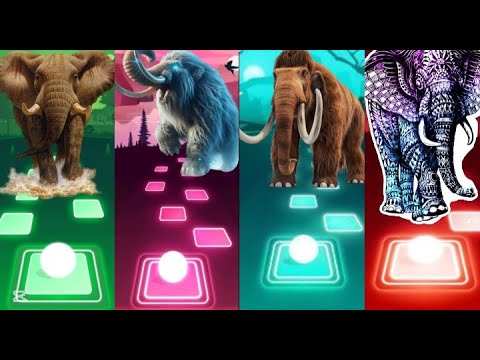 Tiles hop Edm Rush music game and Funny Elephant vs Zombie Mammith vs ...