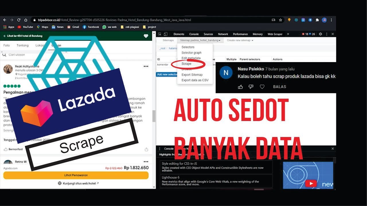 TUTORIAL WEB SCRAPER (scraping nama produk teratas pada website Lazada) | Dropshiper Wajib Tau ...