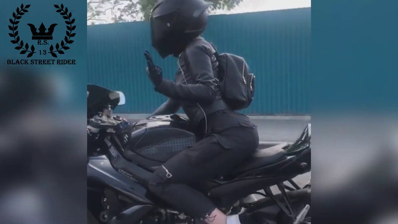 Black Street Rider.. Girl Biker From Russia (SUZUKI GSX 750) - YouTube