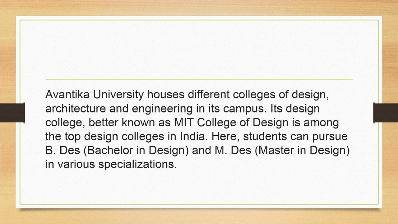 MIT College of Design - Avantika University - YouTube