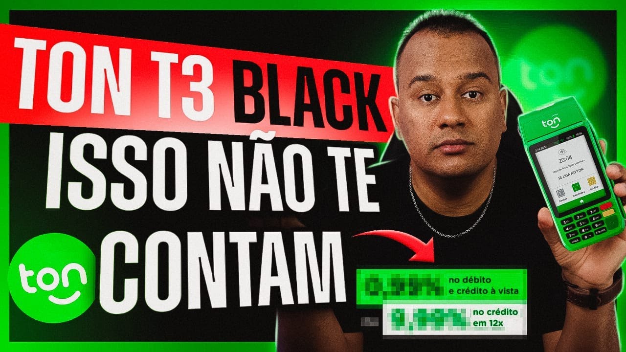Testei a Máquina de Cartão TON T3 BLACK com a MENOR TAXA do TON [É BOA ...