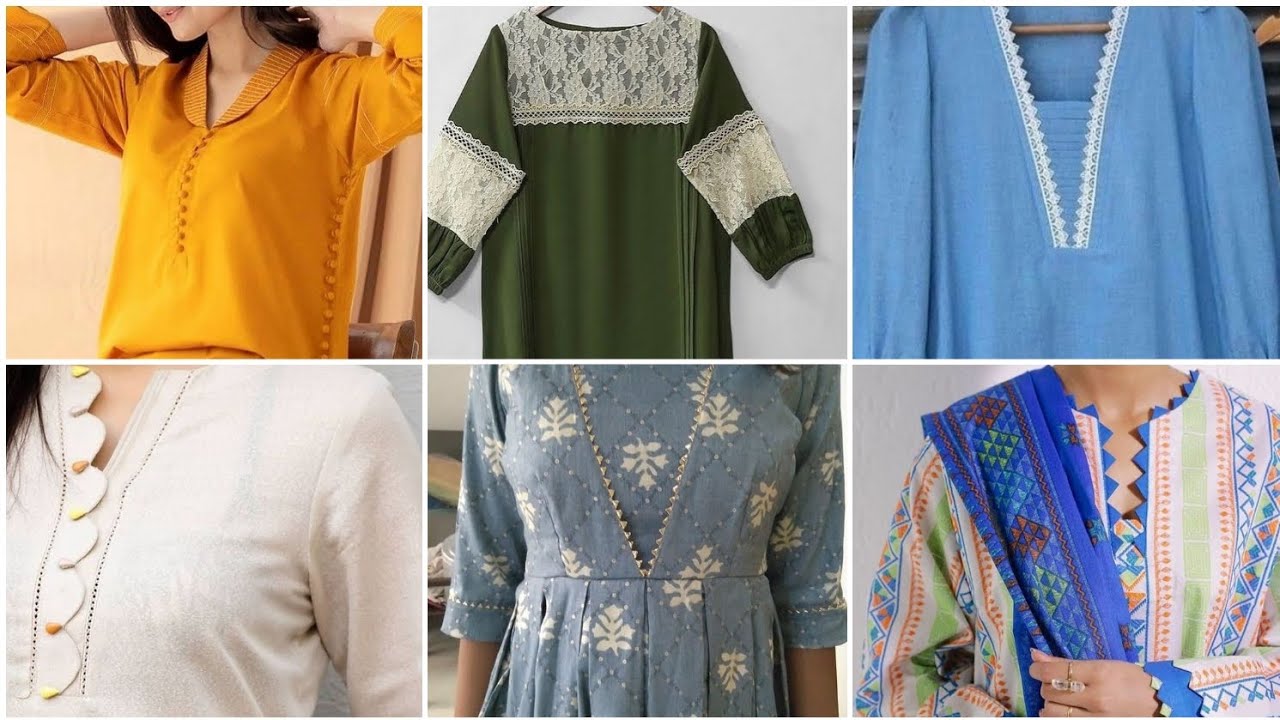 Neckline design 2022/gala k design/gala design with lace/patti neck ...