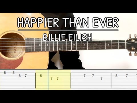 Billie Eilish - Happier Than Ever (EASY Guitar Tabs Tutorial) - YouTube