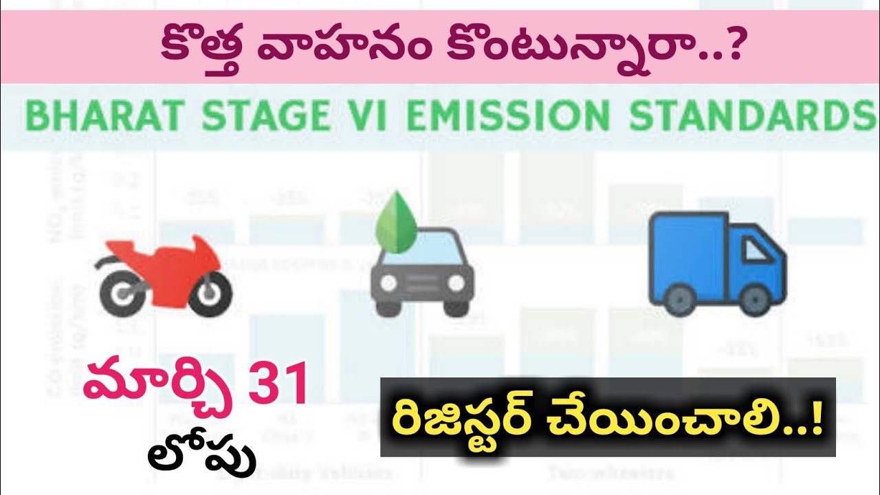 BS-IV vehicles have to be registered by March 31 || 31 లోపు రిజిస్టర్ ...