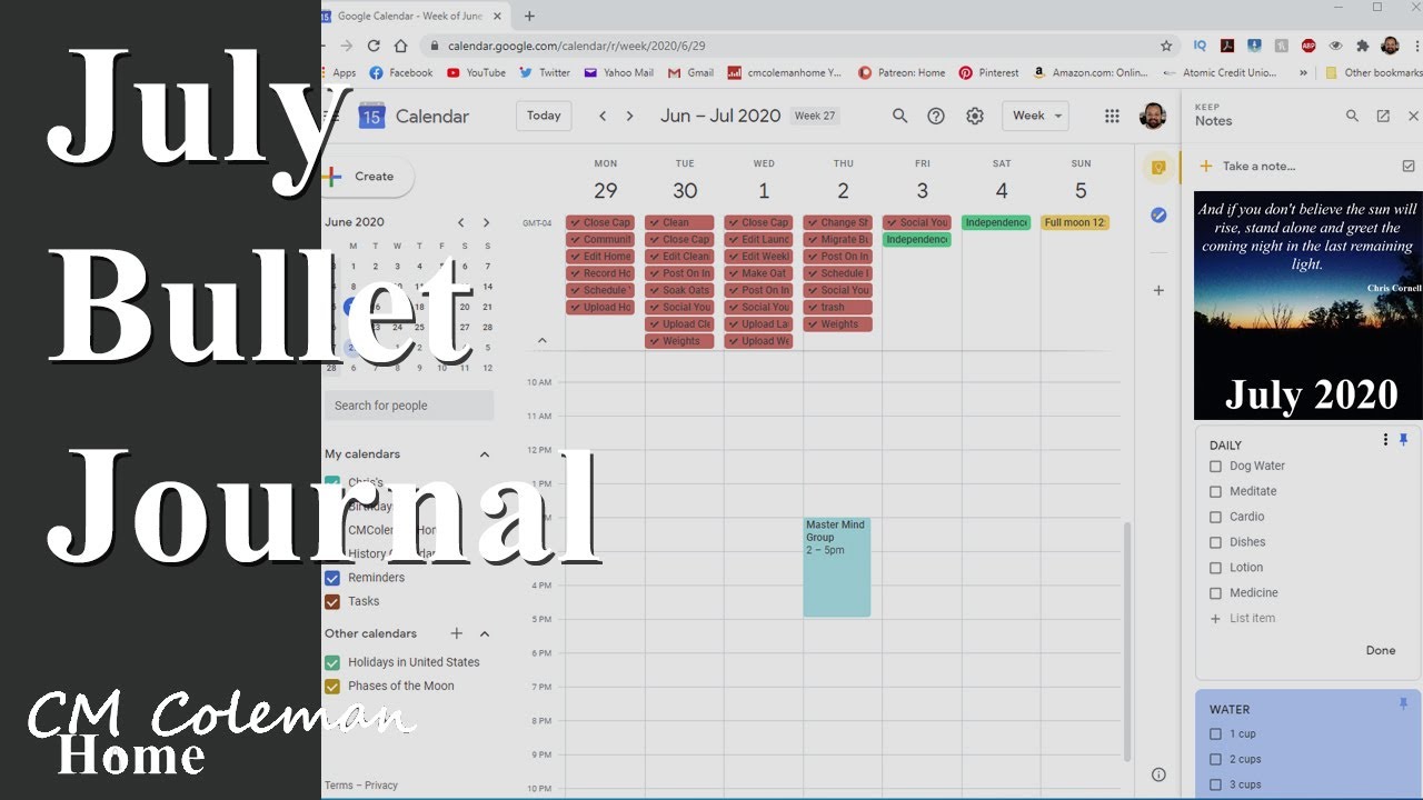 July Bullet Journal - Using Google Suite - digital bullet journal - YouTube