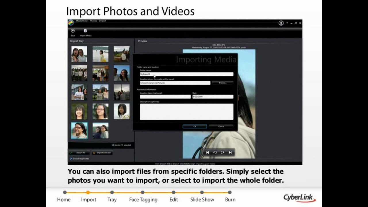 CyberLink MediaShow 5 - Part 1 - Import your Media - YouTube