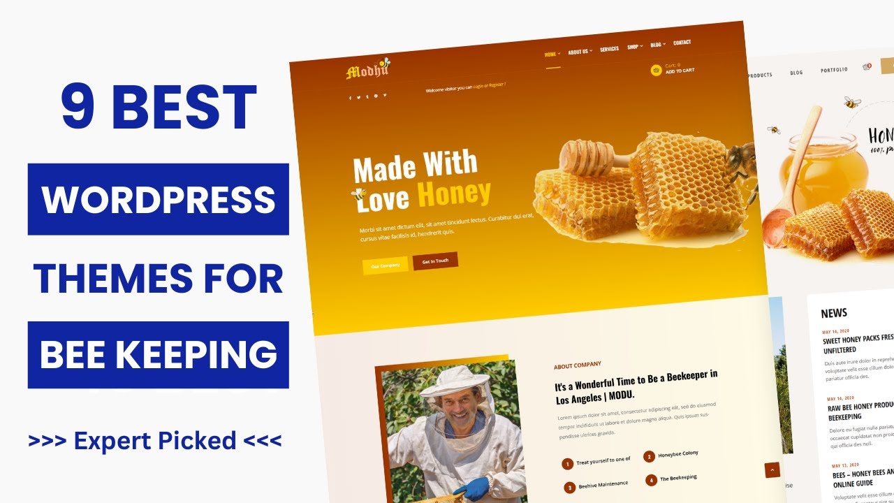 9 Best Beekeeping and Honey WordPress Themes 2025 | Organic Store WordPress Theme - YouTube