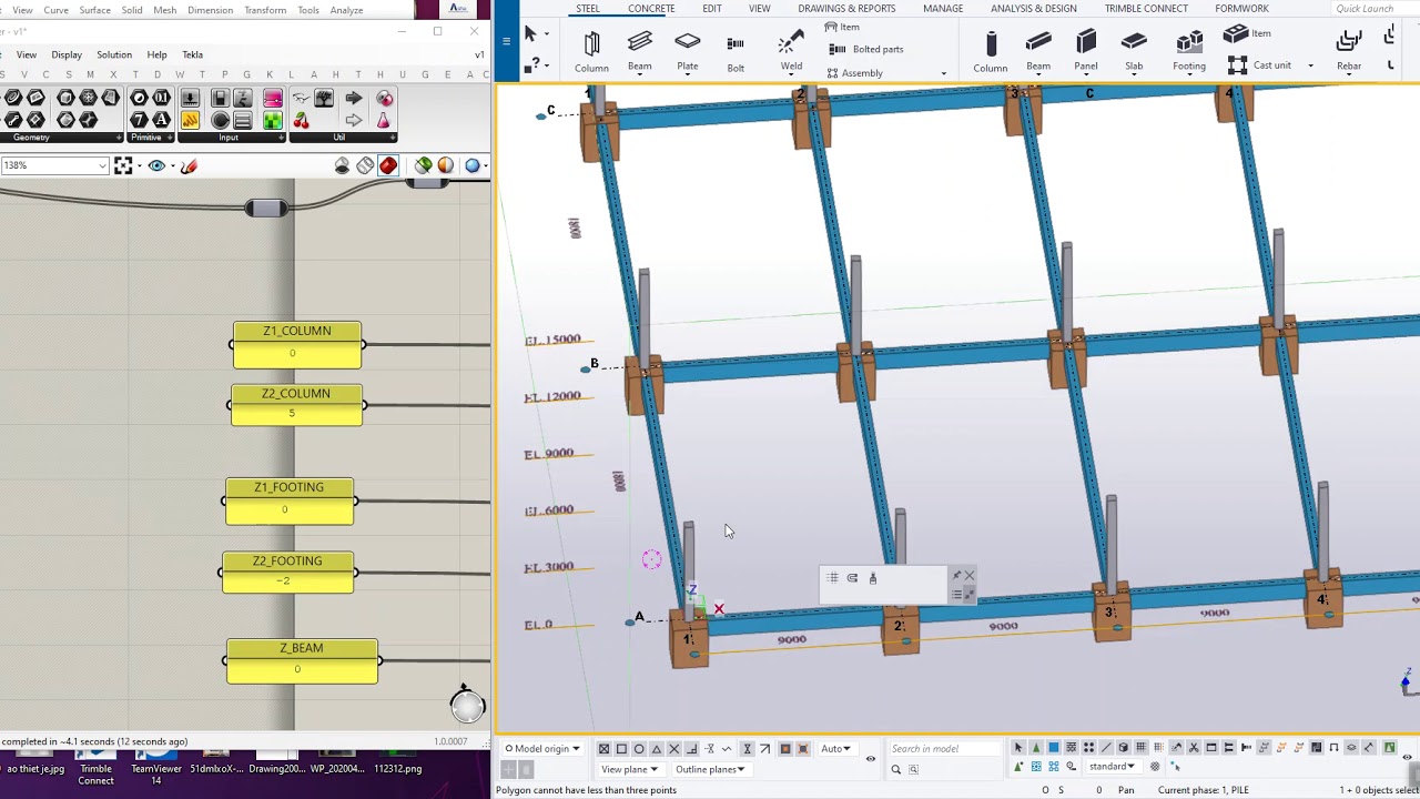 Tekla Strucutres || Grasshopper: Part from grid - YouTube
