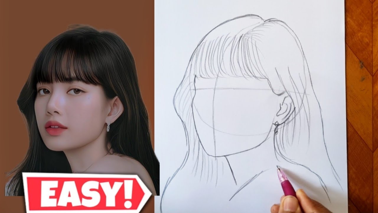 Blackpink Lisa Drawing || Blackpink Lisa outline drawing #blackpink # ...
