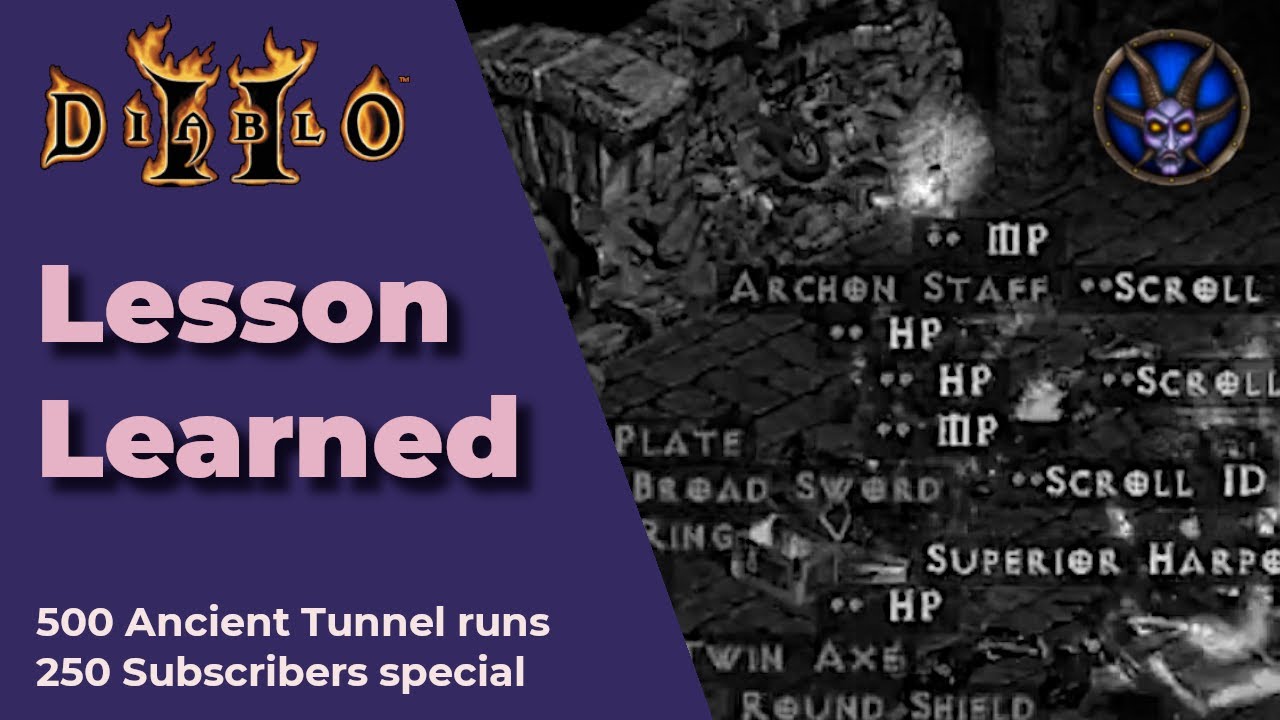 Diablo 2 - Insane Find in Ancient Tunnels - 500 runs for 250 subs special - YouTube