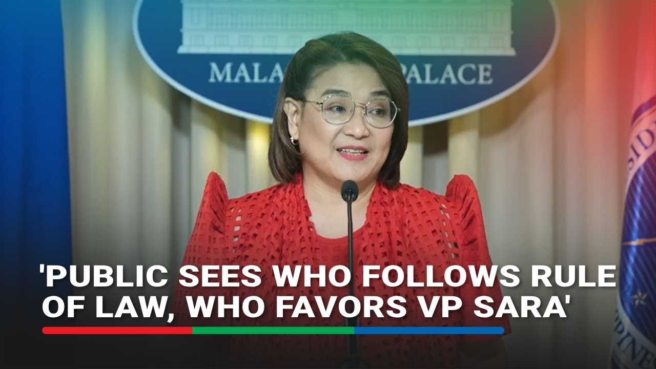 Palace: Public sees who follows rule of law, who favors VP Sara | ABS ...