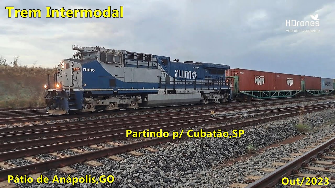 Trem Intermodal da Ferrovia Norte Sul partindo de Anápolis, GO para ...