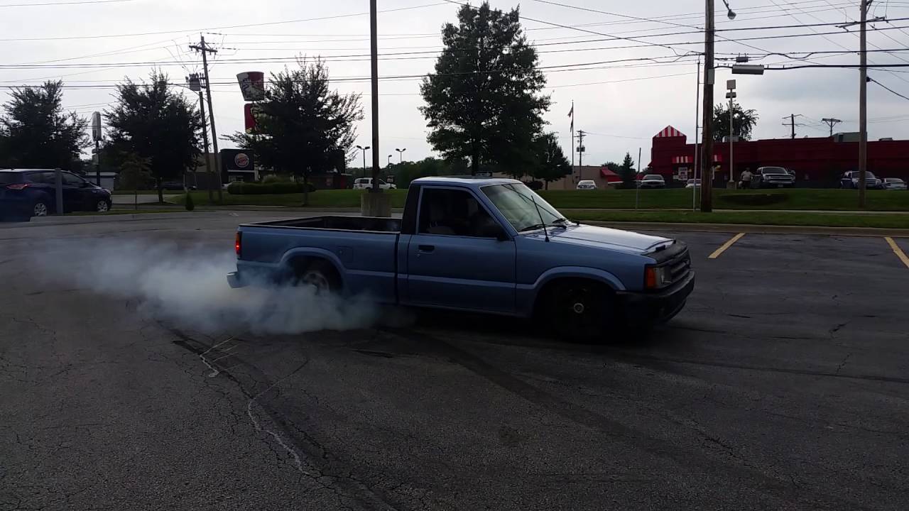 Mazda truck burnout - YouTube