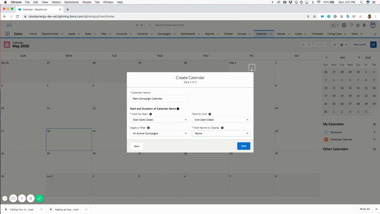 How to Create a Salesforce Object Calendar - YouTube