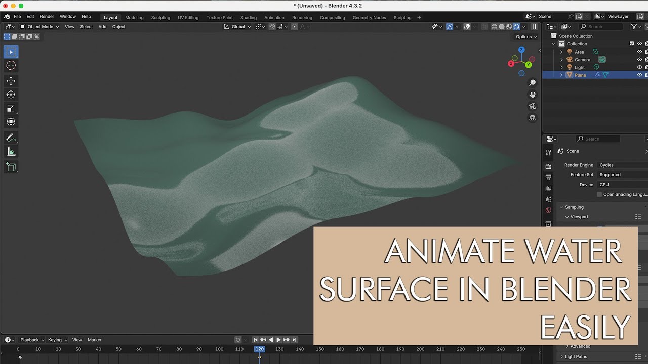 How to animate water surface in Blender easily - YouTube