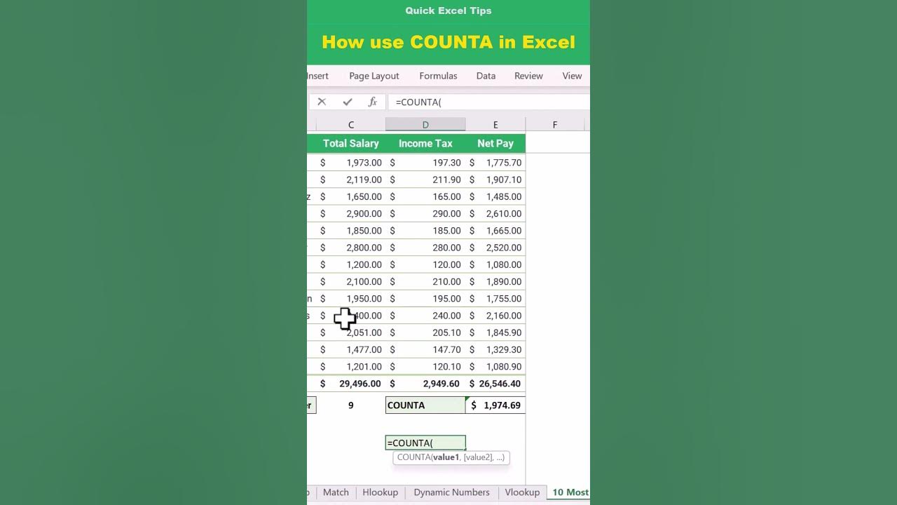 How to use COUNTA in Excel - YouTube