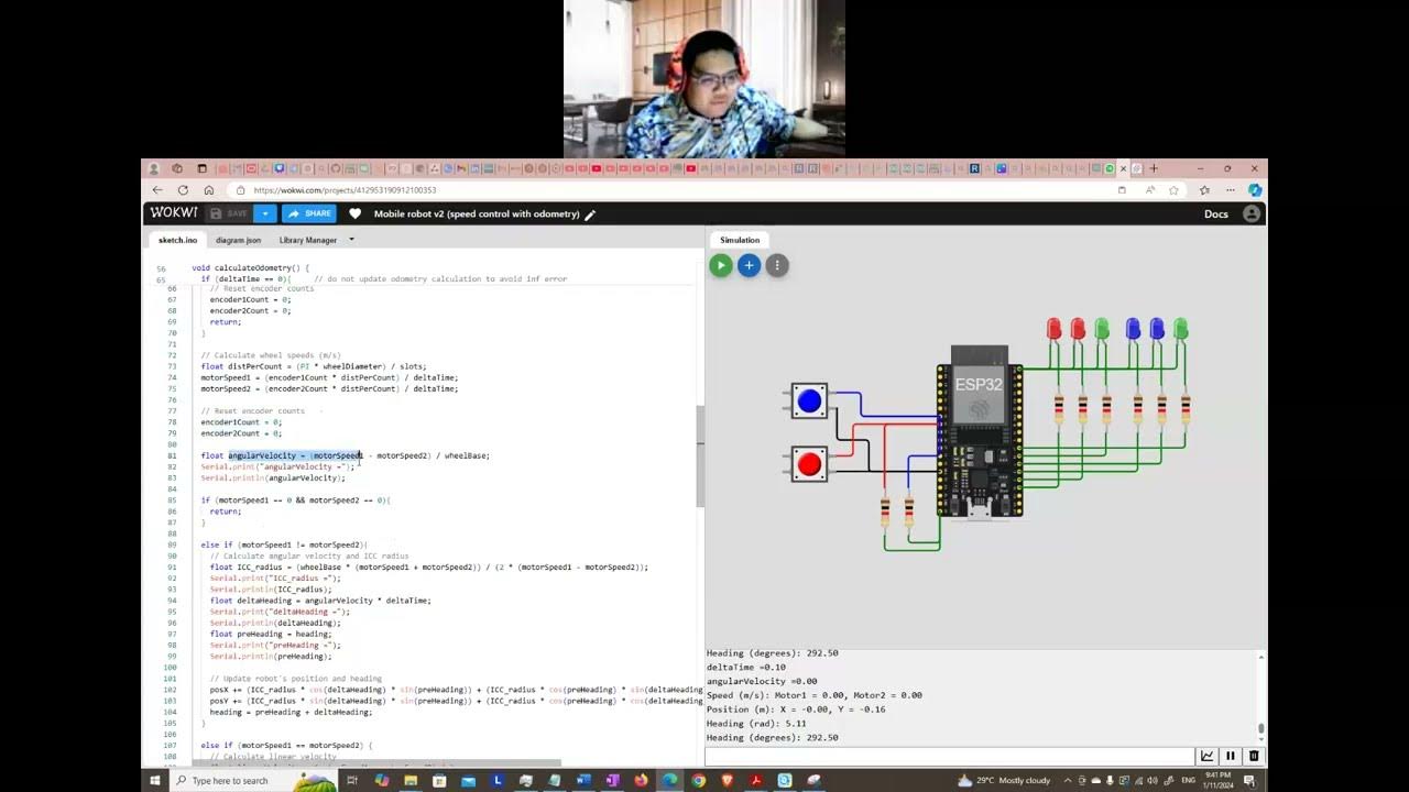 Wokwi Simulation for Mobile Robot with Speed Control and Odometry - YouTube