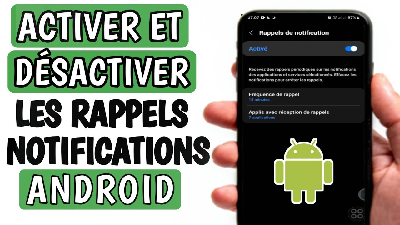 Comment activer - désactiver les rappels de notifications sur android - YouTube