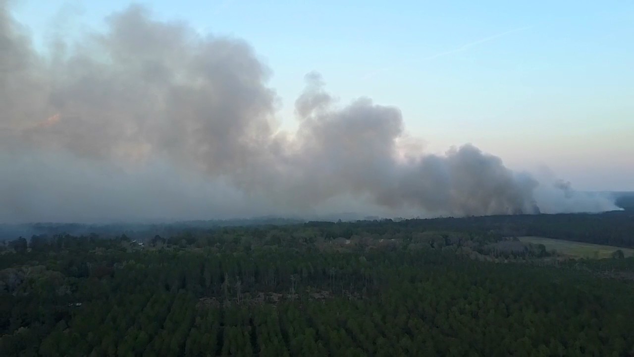 Bryceville Wildfire Drone Video - YouTube