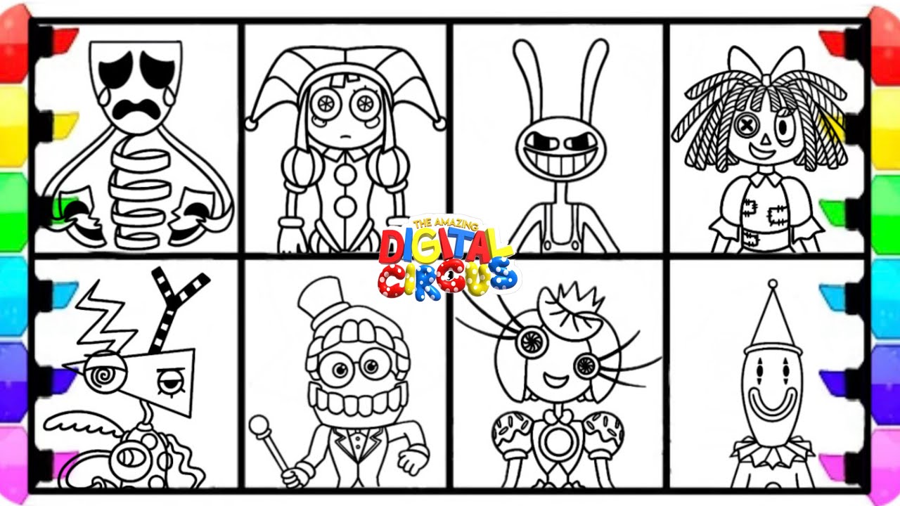 THE AMAZING DIGITAL CIRCUS New Coloring Pages / How to Color Pomni ...