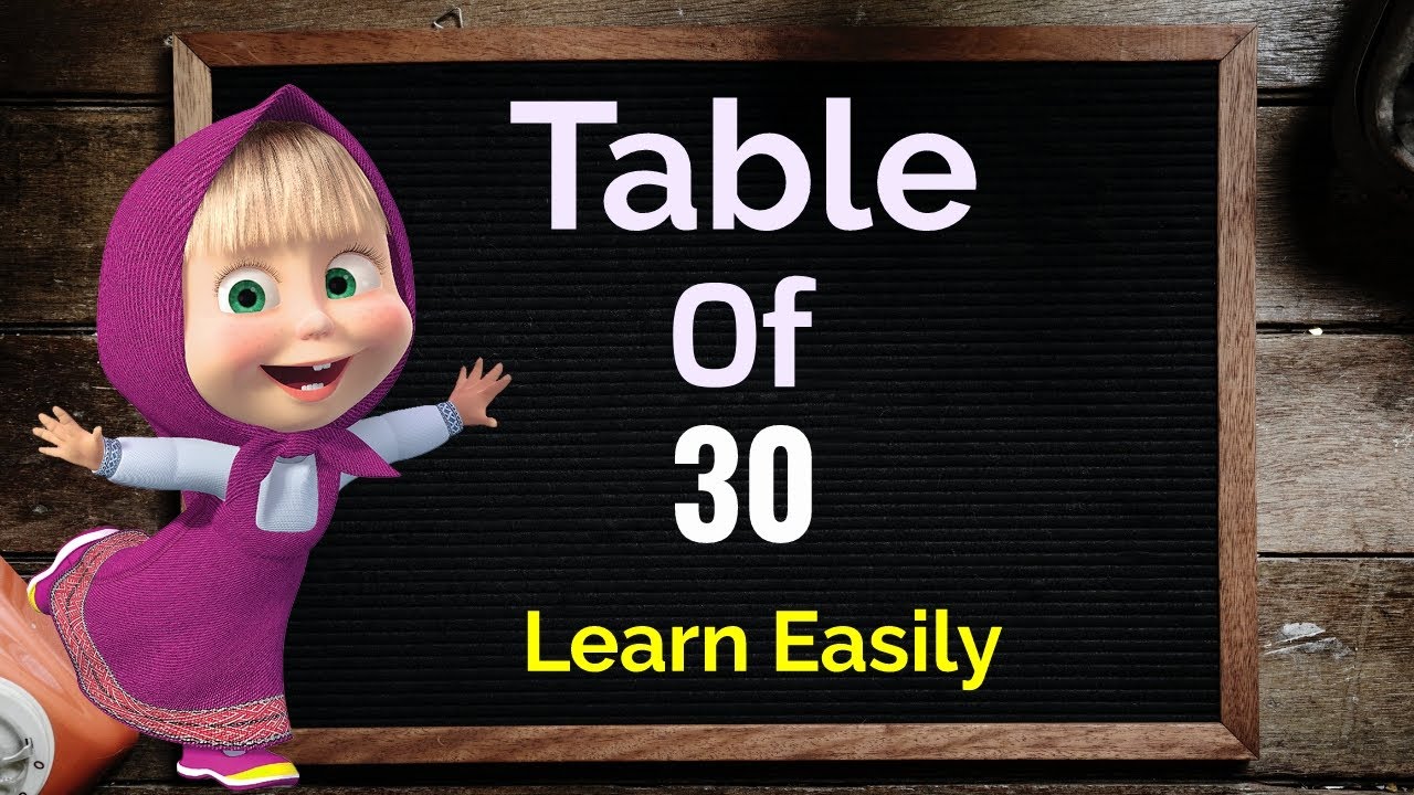 Table of 30 | Learn Multiplication Table of 30 | 30 ka Table | 30 ka ...