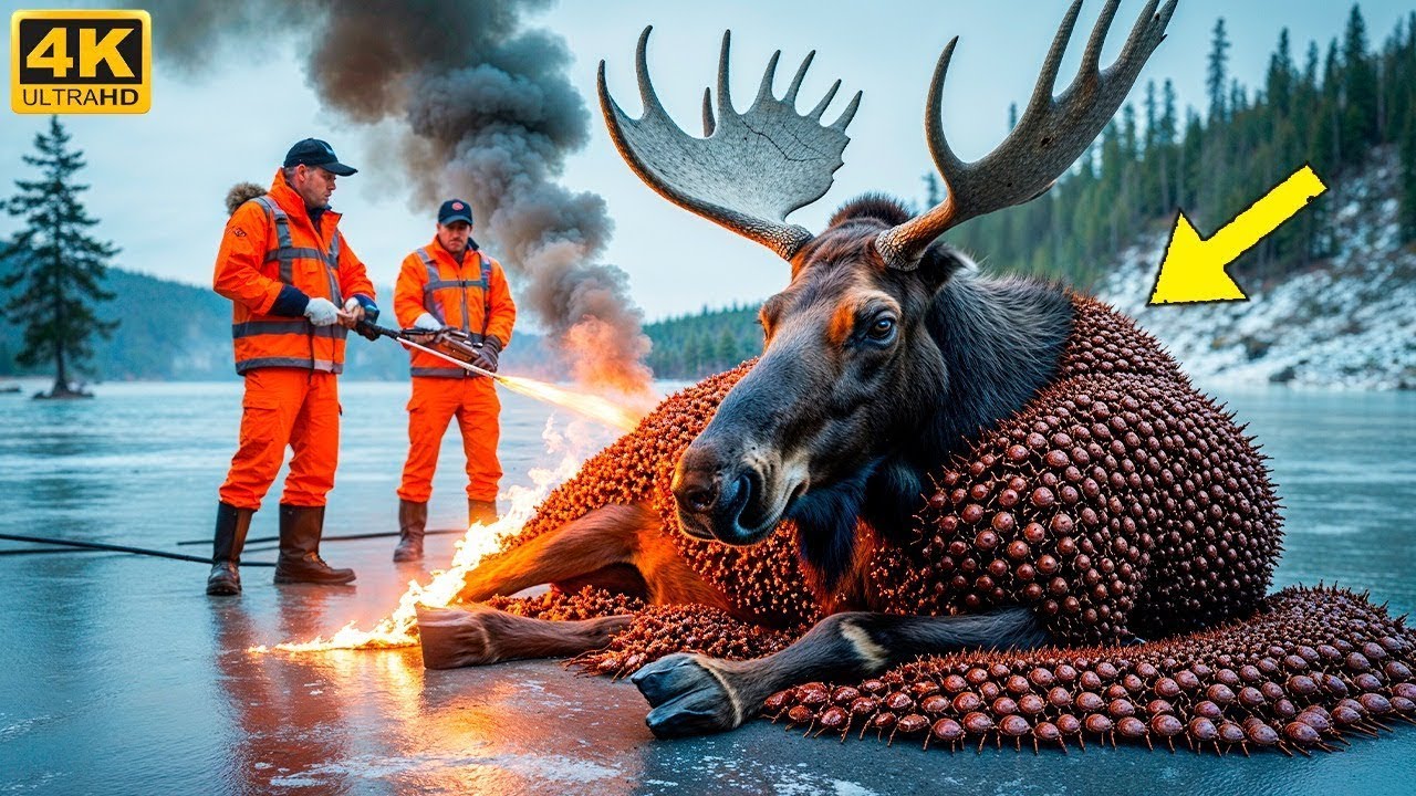 "Rescue Team Saves Moose Covered in Millions of Barnacles & Deadly ...