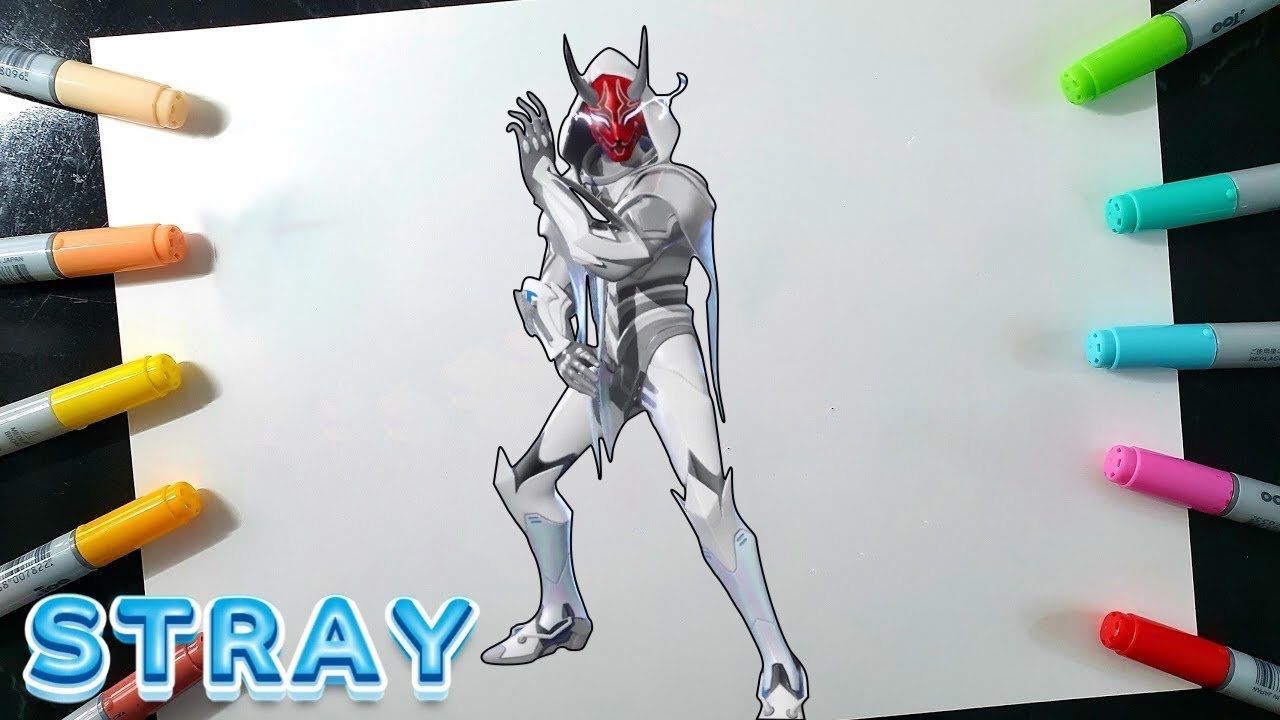 How to draw STRAY skin from Fortnite Very Easy - YouTube