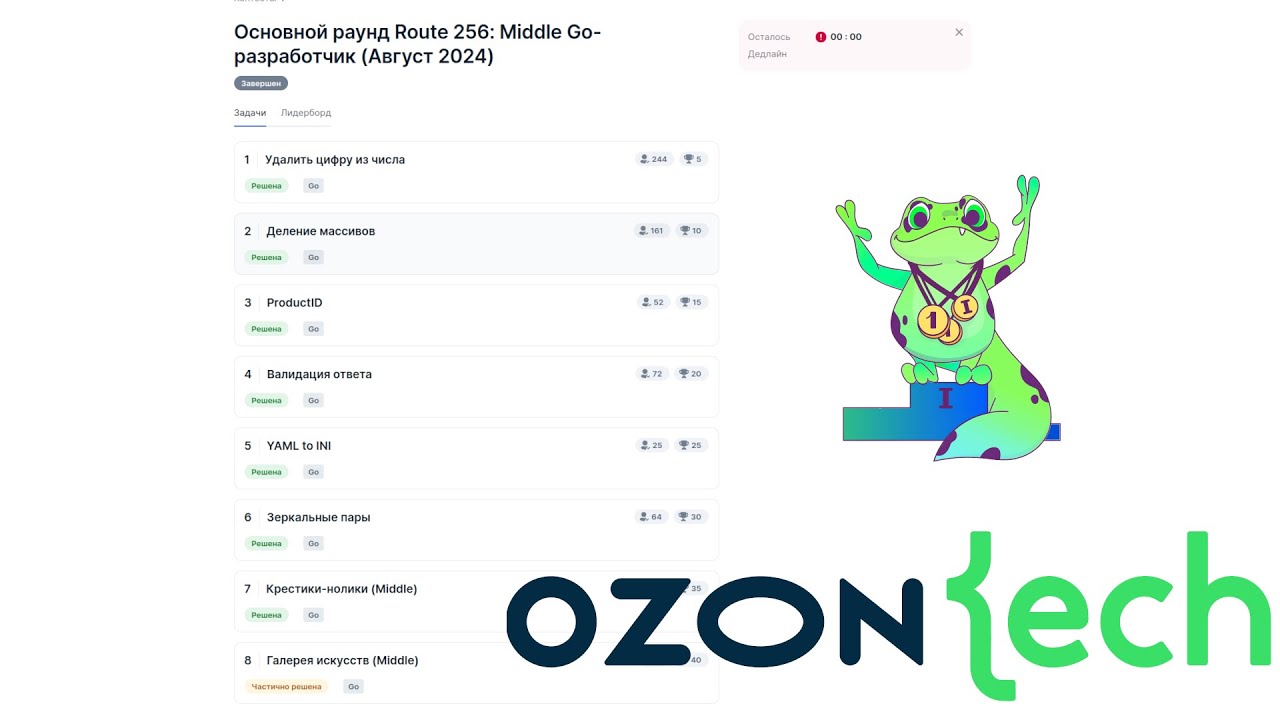 Решение ВСЕХ задач OZON Route 256: Middle Go 2024 - YouTube