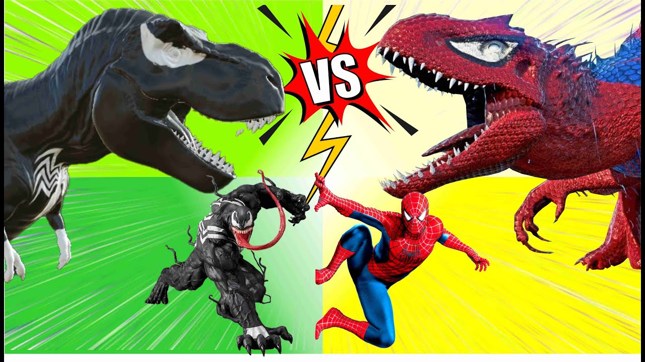 Venom T-rex Vs Superman Indominus Rex Jurassic World Evolution - YouTube