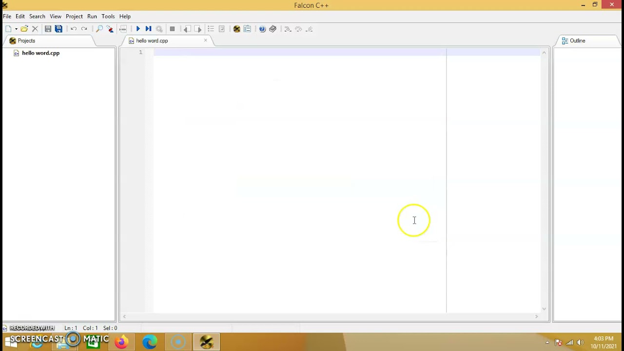 falcon c++ programming hello world tutorial - YouTube