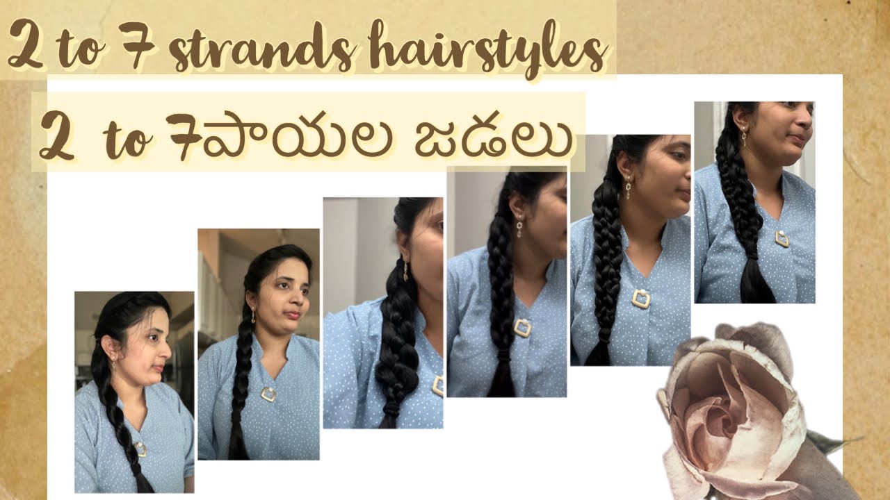 2 to 7 strands hairstyles || step by step || easy hairstyles ||soumya ...