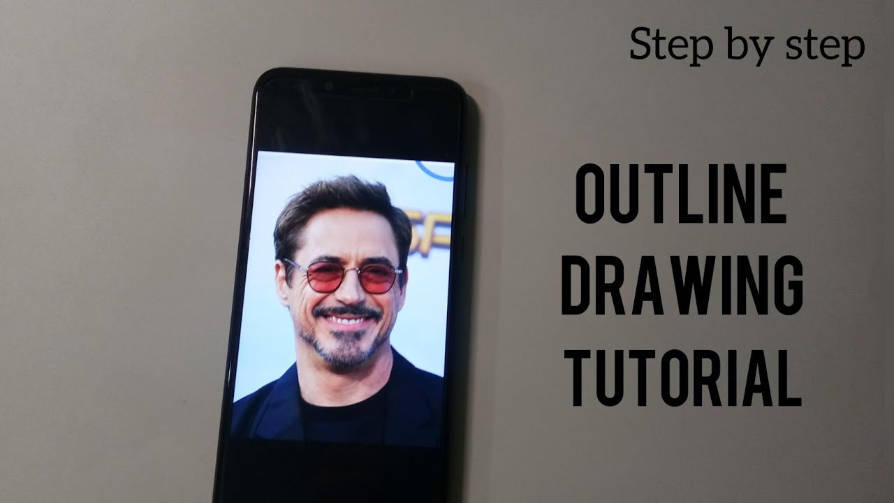 How to draw Robert Downey Jr l Outline drawing l Grid method - YouTube