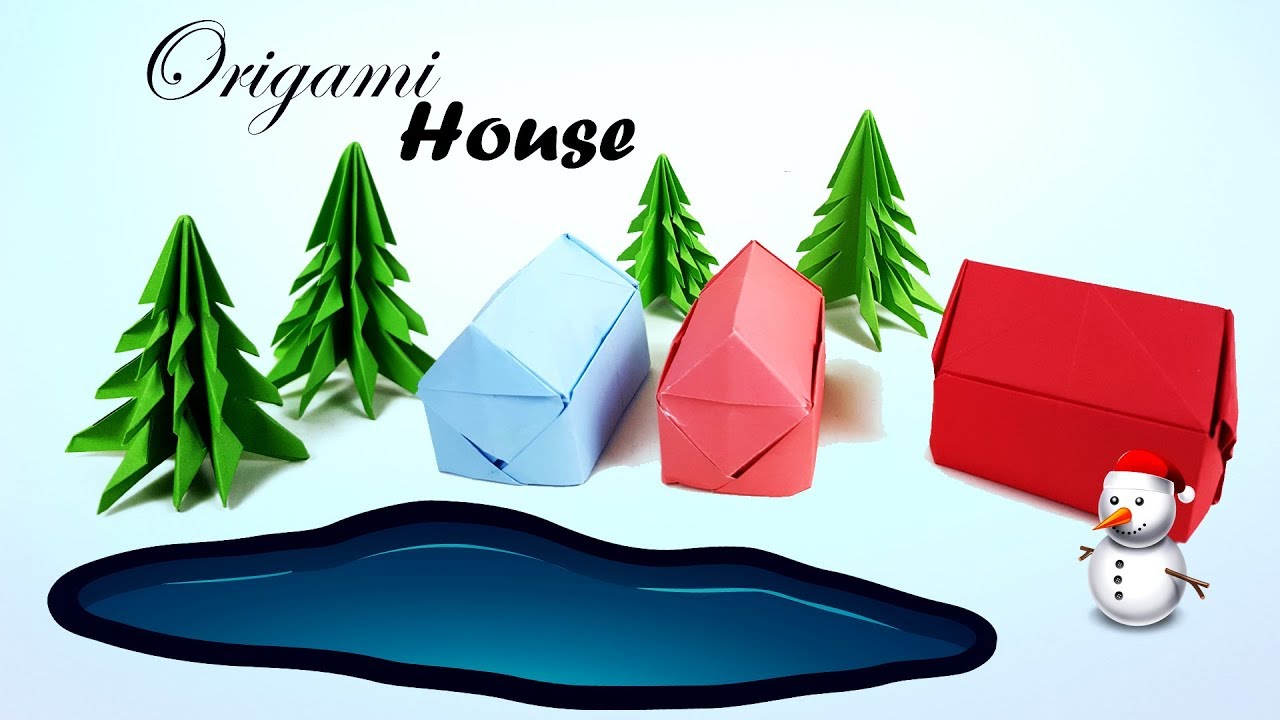 Origami House 🏠 How to make an Origami House? Paper House! Dolls House ...