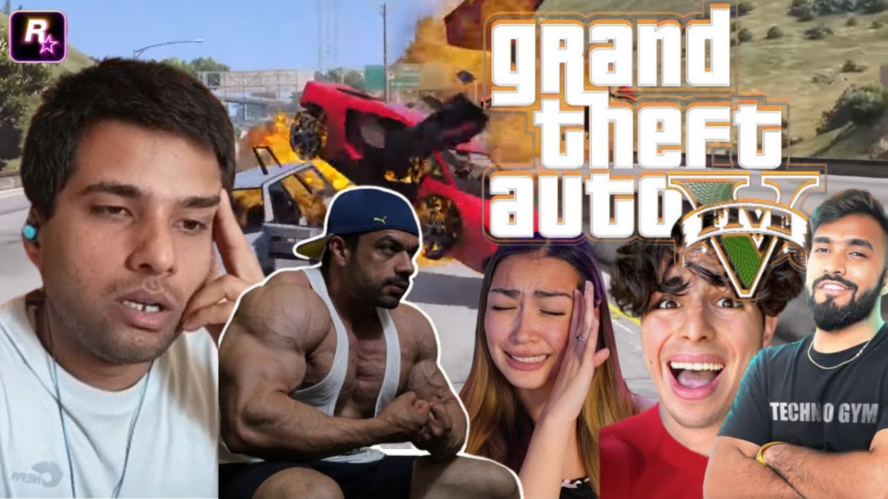 Big YouTubers but GTA V Noobs! Reaction Gamer J | Hindi - YouTube