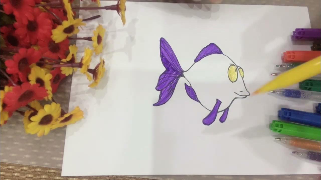 Color and complete the fish picture - YouTube