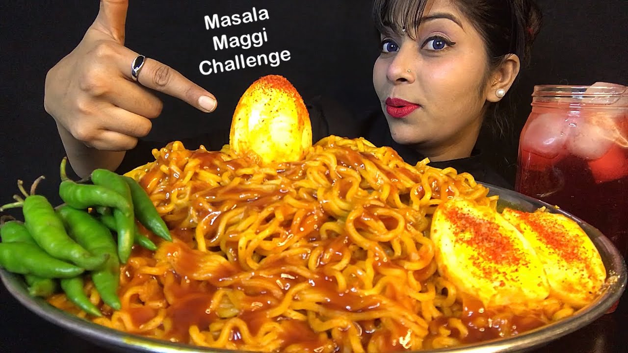 MAGGI 😋NOODLES EATING CHALLENGE🍝MAGGI EATING CHALLENGE VIDEO ! SPICIEST ...