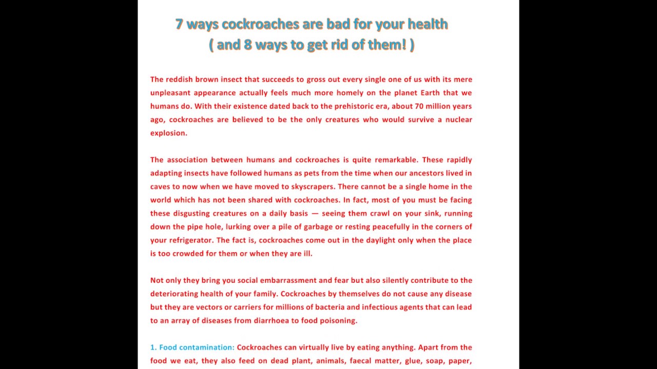 Al Matafi Pest Control_How Cockroaches are bad for your Health and How ...