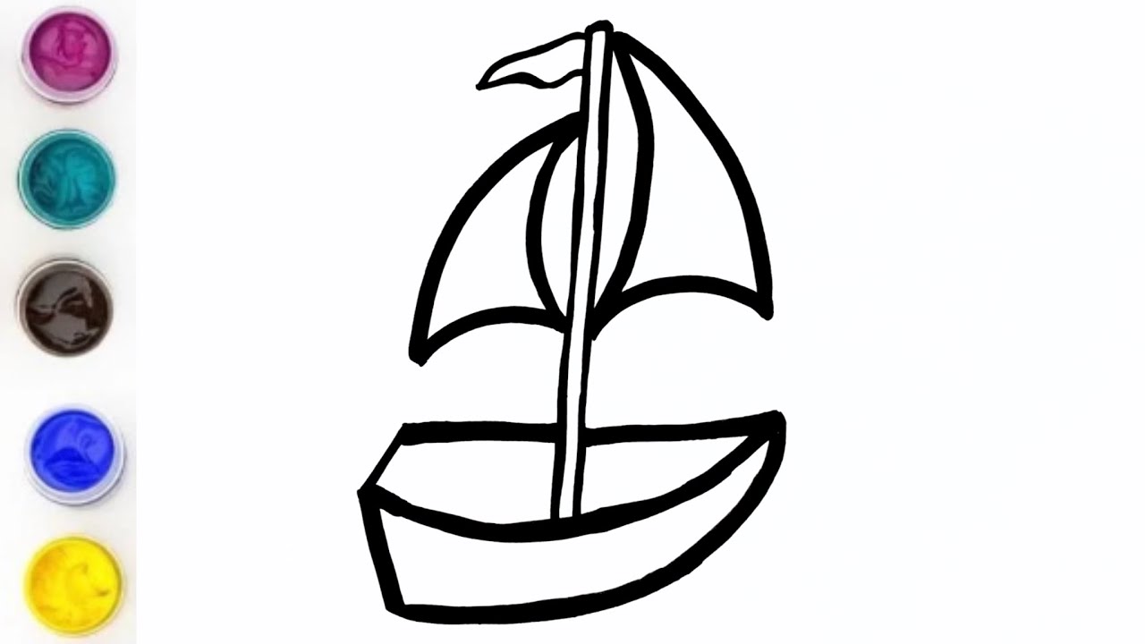 Small Boat Drawing, Painting, Coloring for Kids & Toddlers | Let’s Draw ...