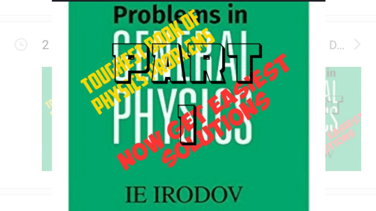 Mechanics IE Irodov s Advanced Problems I E Irodov s Solutions Mechanics IE Irodov s Advanced Problems I E Irodov s Solutions